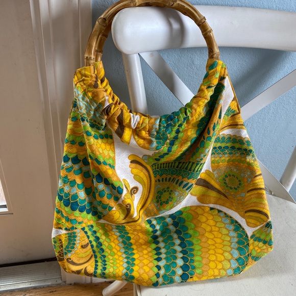 Trina Turk | Bags | Rare Trina Turk Bamboo Handle Tote Bag Handbag ...